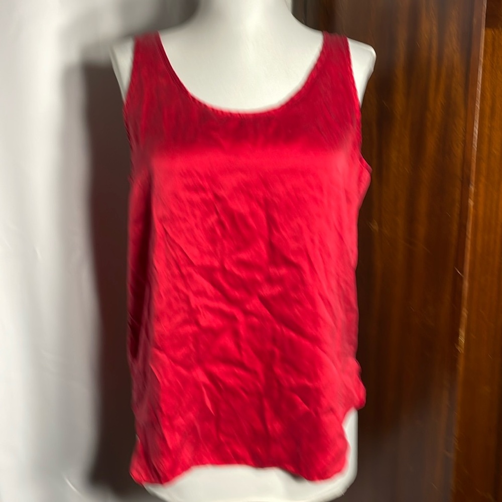 100% Silk Red Tank Top - Gem